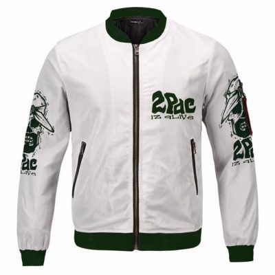 West Coast Legendary Rapper 2Pac Iz Alive Bomber Jacket