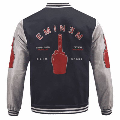 Detroit Rapper Slim Shady Eminem Middle Finger Varsity Jacket