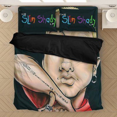 Eminem Caricature Halie Jade Tattoo Slim Shady Bed Linen - Rappers Merch