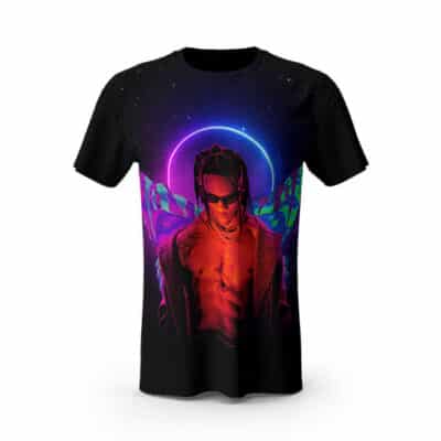 Travis Scott Cropped Portrait Design T-Shirt - Rappers Merch