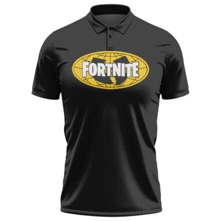 Dope Wu-Tang Clan X Fortnite Collab Logo Black Polo Shirt - Rappers Merch