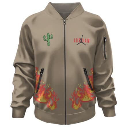 Travis Scott Fire And Cactus Design Bomber Jacket
