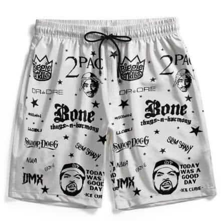 2Pac Biggie Smalls & Famous Rappers Logo Print Men’s Shorts